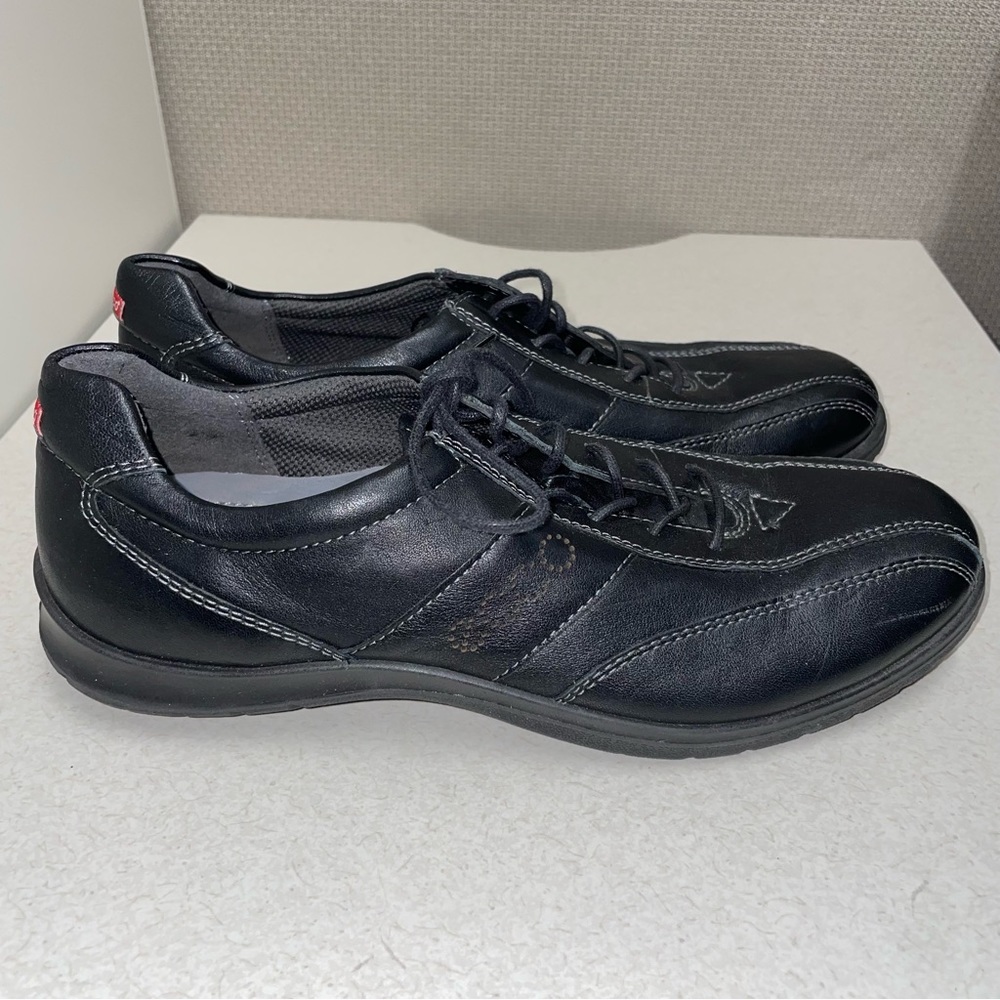 Ecco Black Leather Walking Sneaker Shoes Women’s Size… - Gem